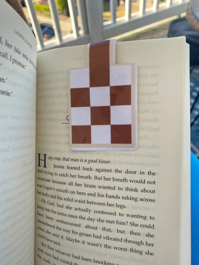 Brown and White Checkered Magnetic Bookmark - Etsy