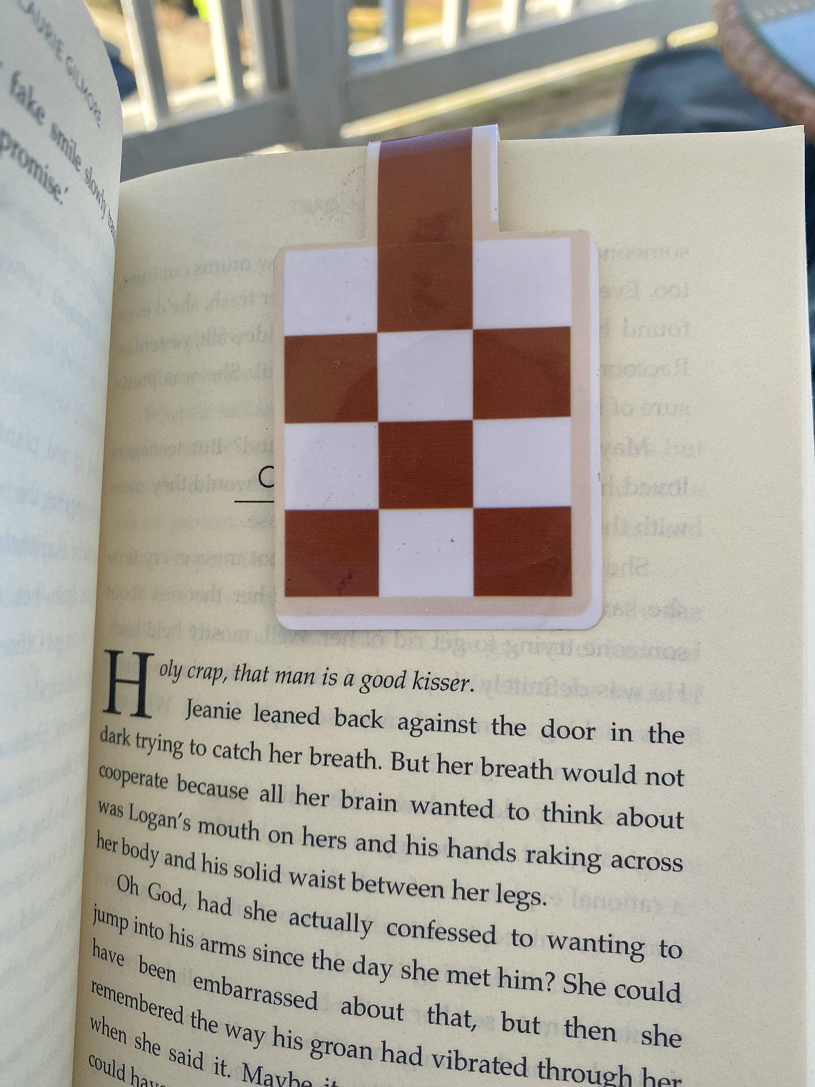 Brown and White Checkered Magnetic Bookmark - Etsy