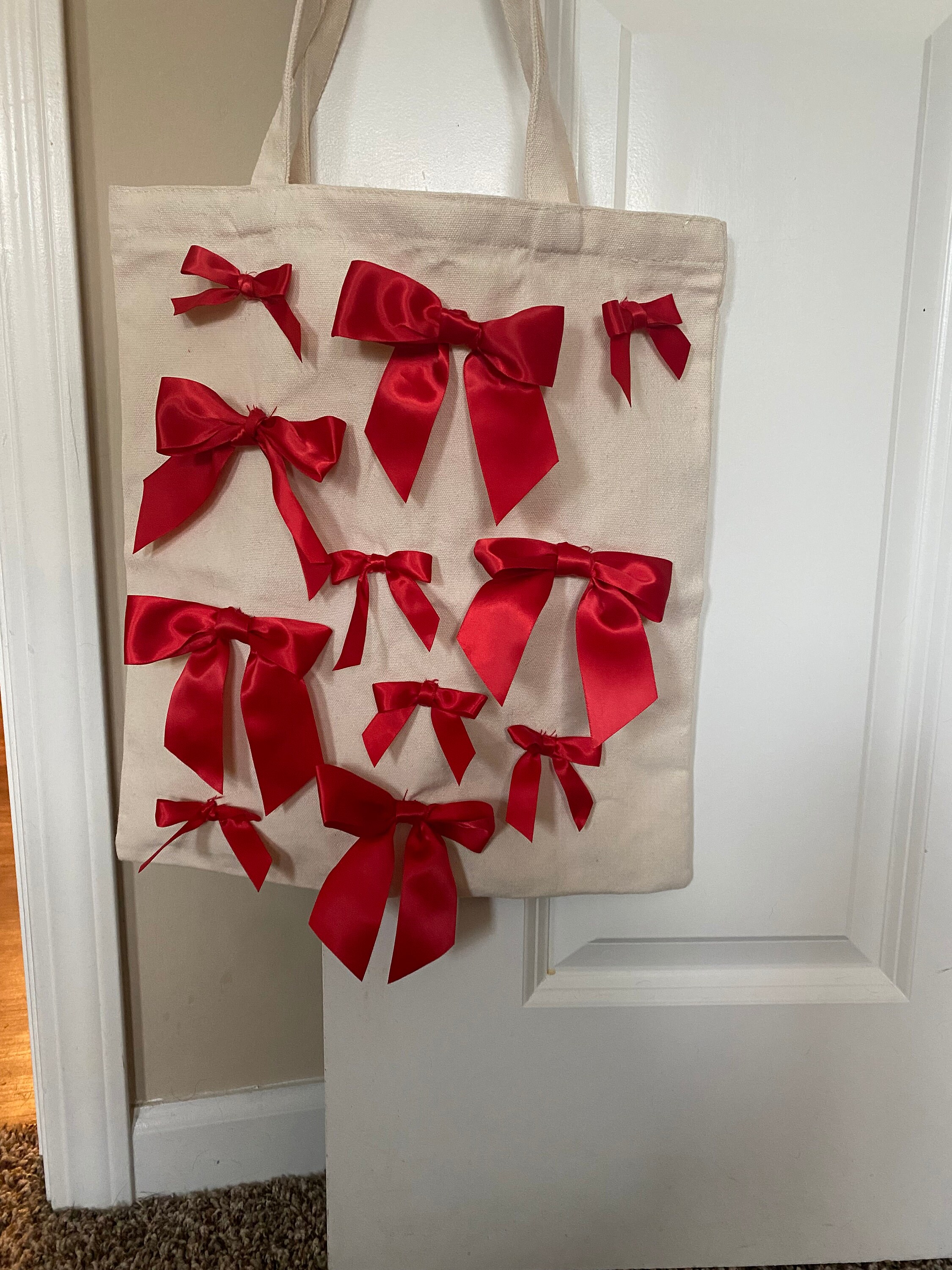 Bow Tote Bag || Bows || Tote Bag || Aesthetic Tote Bag || Red Bows ...