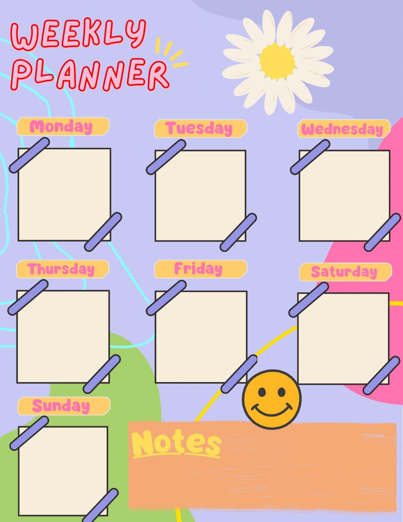 Weekly Digital Planner Aesthetic Planner Aesthetic Weekly Planner ...