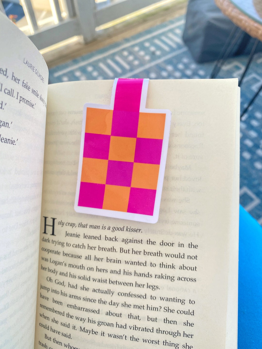 Pink and Orange Checkered Magnetic Bookmark || - Etsy