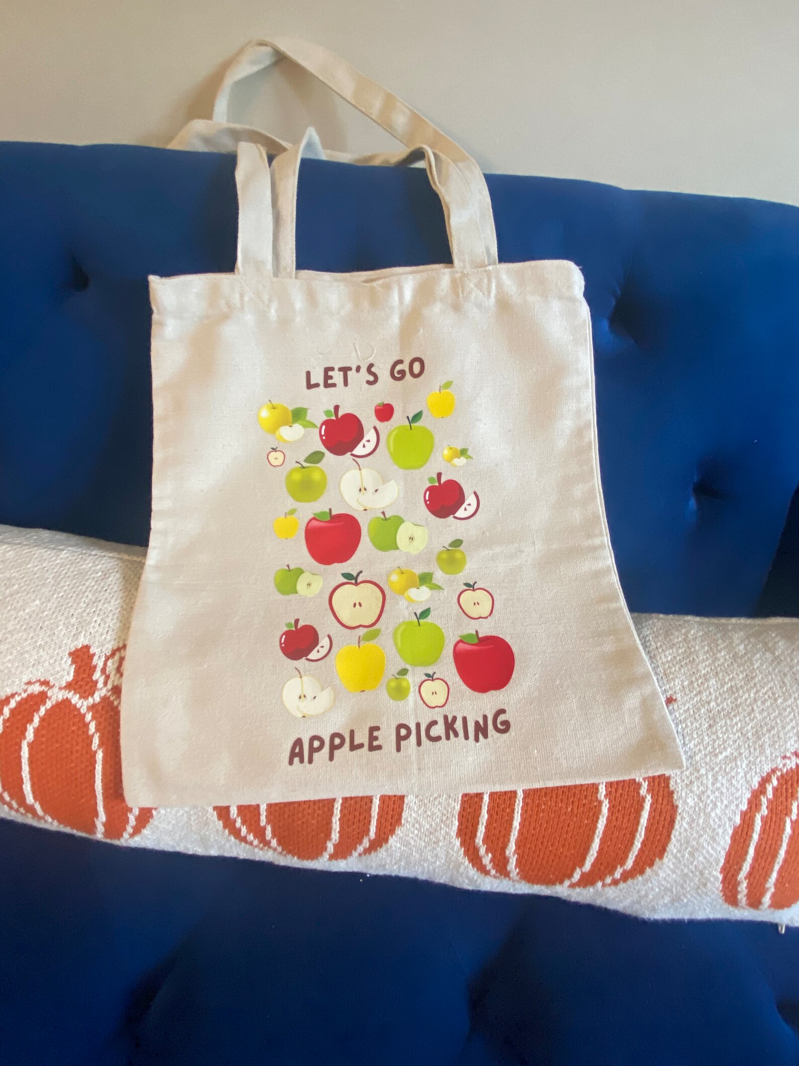 Let’s Go Apple Picking Tote Bag || Apple Tote Bag || Fall Tote Bag ...