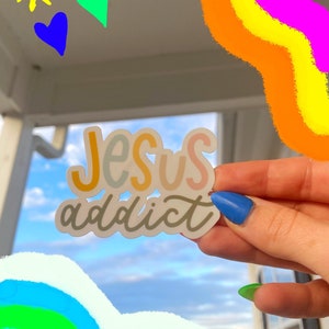 Jesus Addict Sticker Jesus Sticker Aesthetic Sticker Laptop Sticker ...