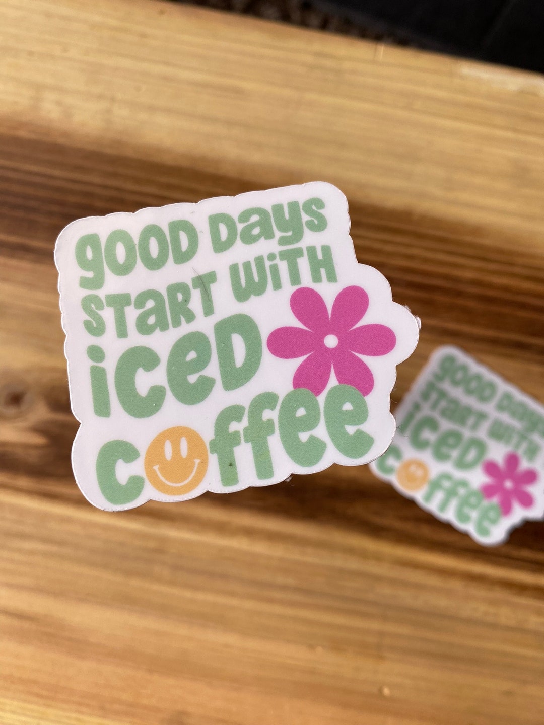 Iced Coffee Sticker || Iced Coffee Addict || Aesthetic Coffee Sticker ...