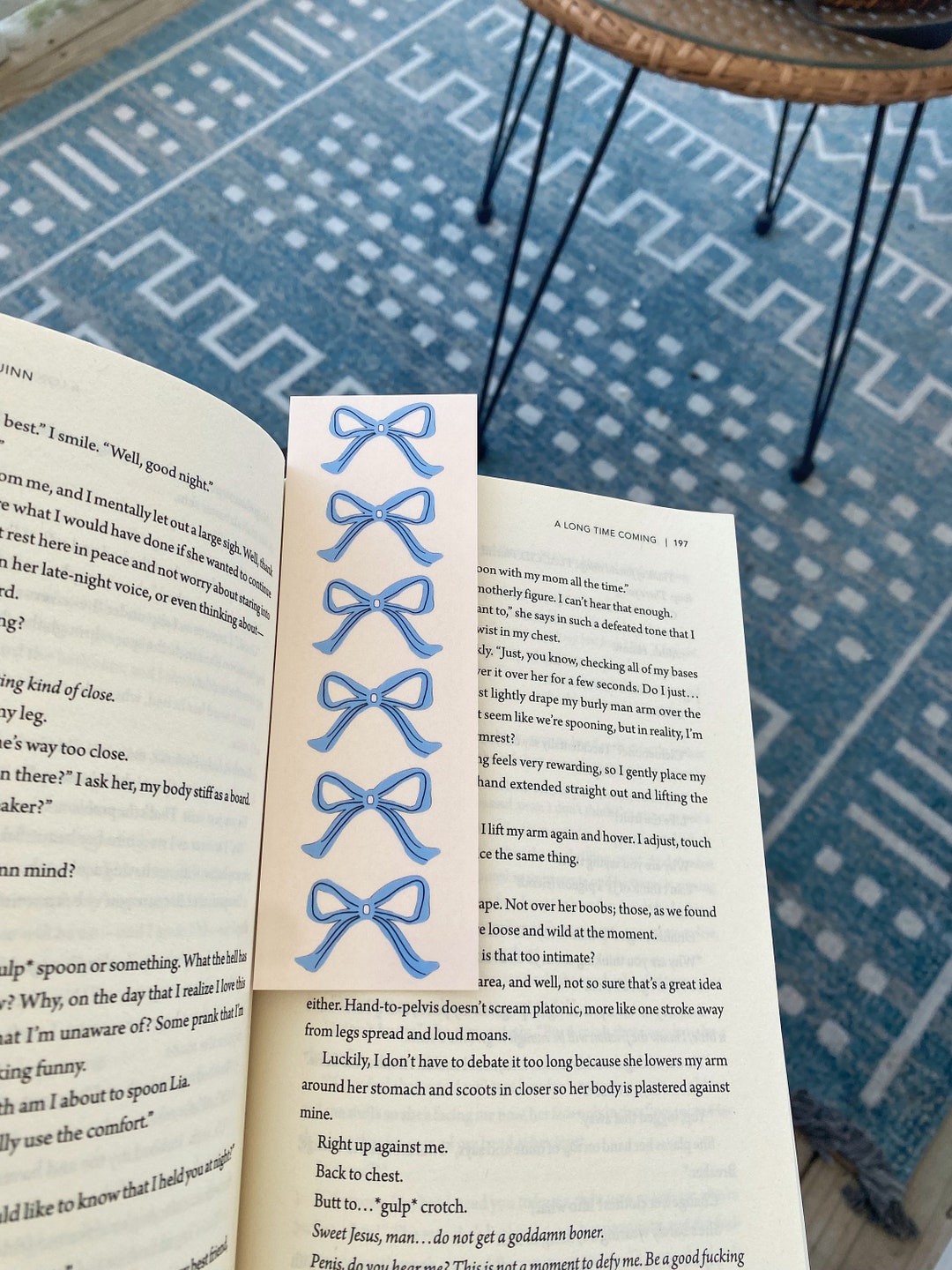 Blue Bow Bookmark || Bow Aesthetic || - Etsy