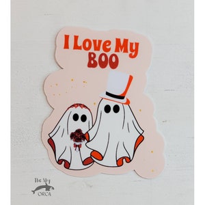 Retro Ghost Valentines Day Sticker - Etsy