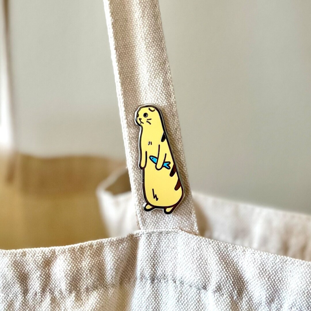 Yellow Scottish Fold Pin, Cat Pins, Cat Enamel Pin, Cat Badges, Cat ...