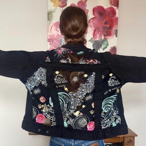 Custom Embroidered Lace Denim Jacket - Etsy