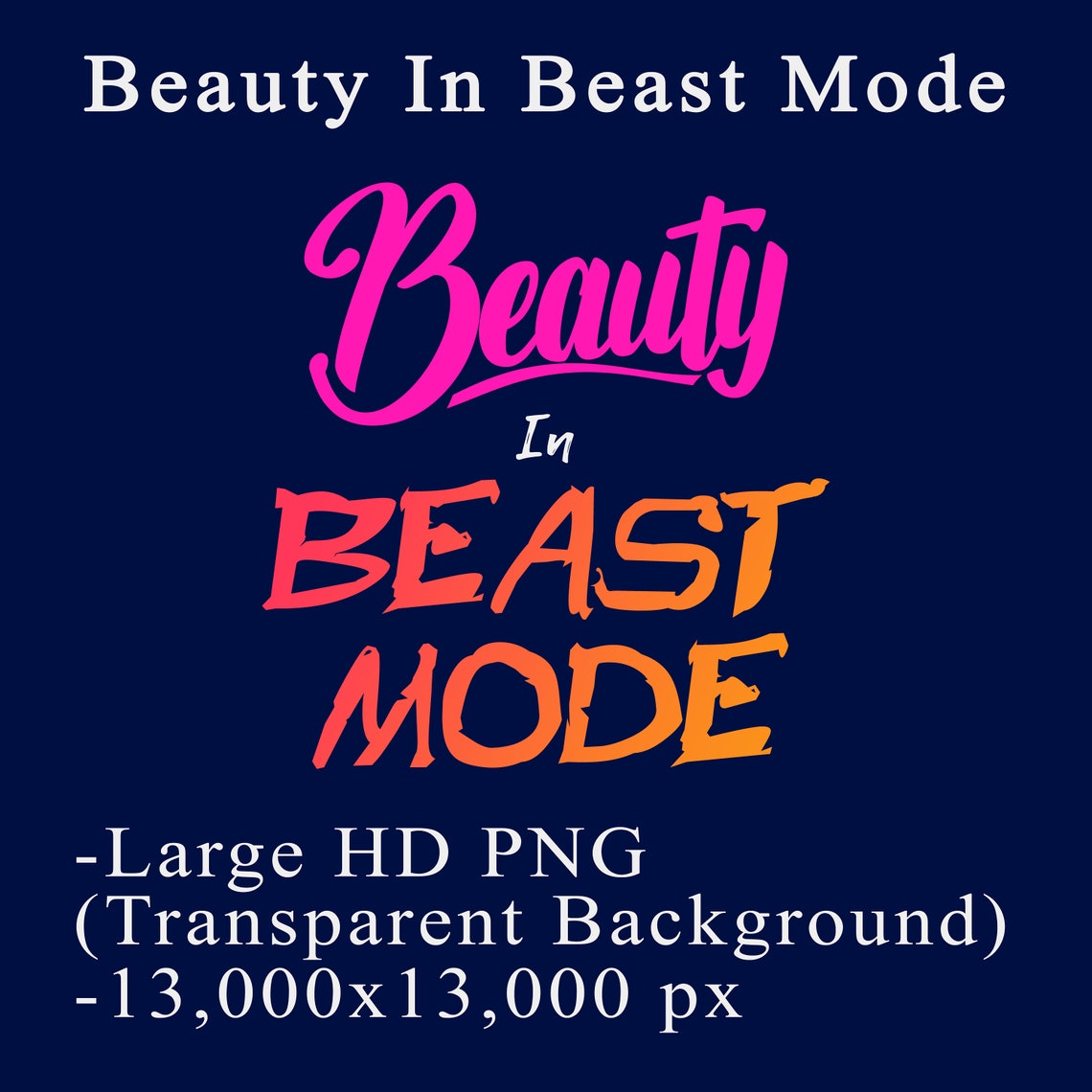 Beast Mode PNG, Workout Decal, Digital Download, Motivational Saying ...