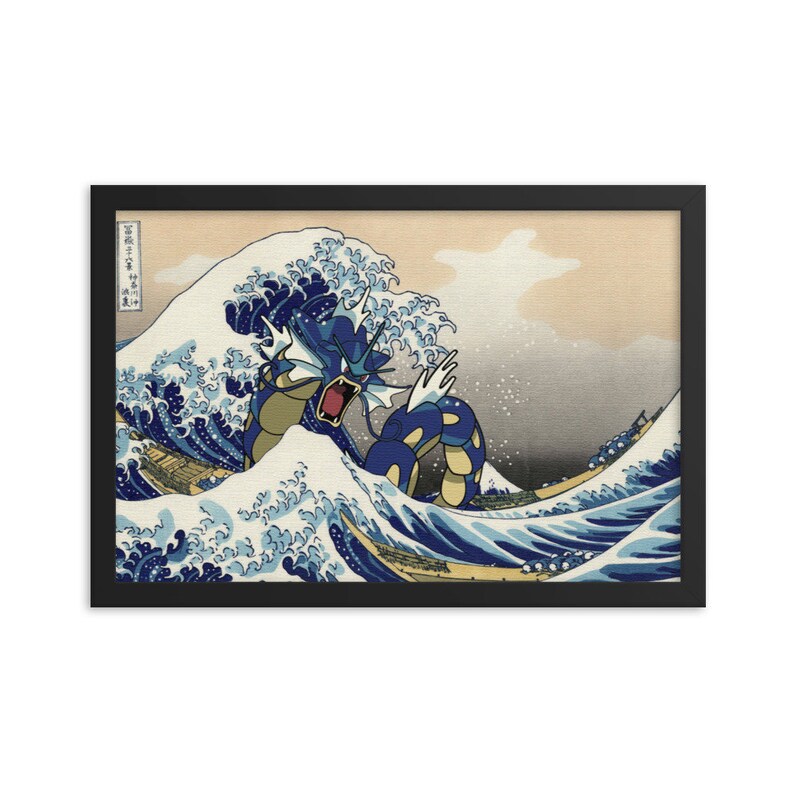 Gyarados Framed Poster Pokémon Poster Vintage Artwork - Etsy