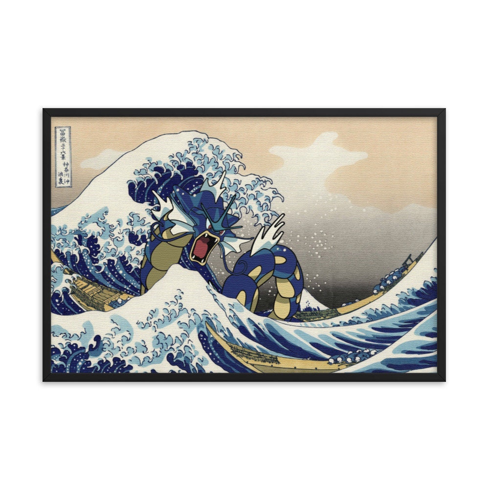 Gyarados Framed Poster Pokémon Poster Vintage Artwork - Etsy