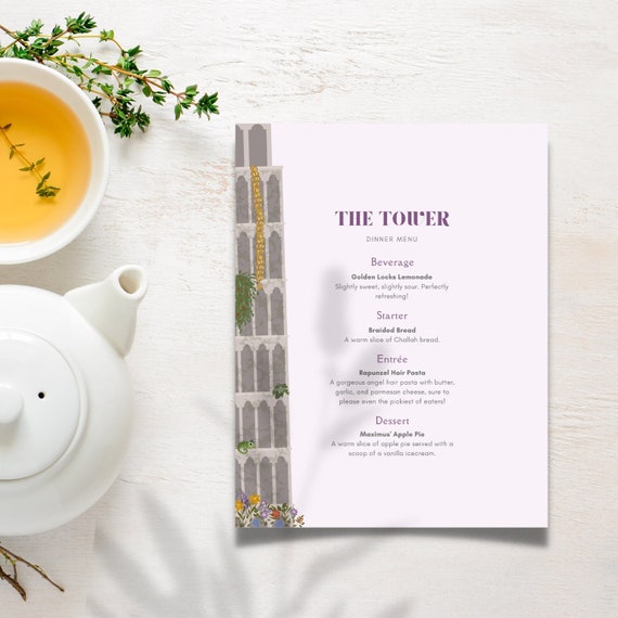 Tangled Movie Night Menu and Template - Etsy