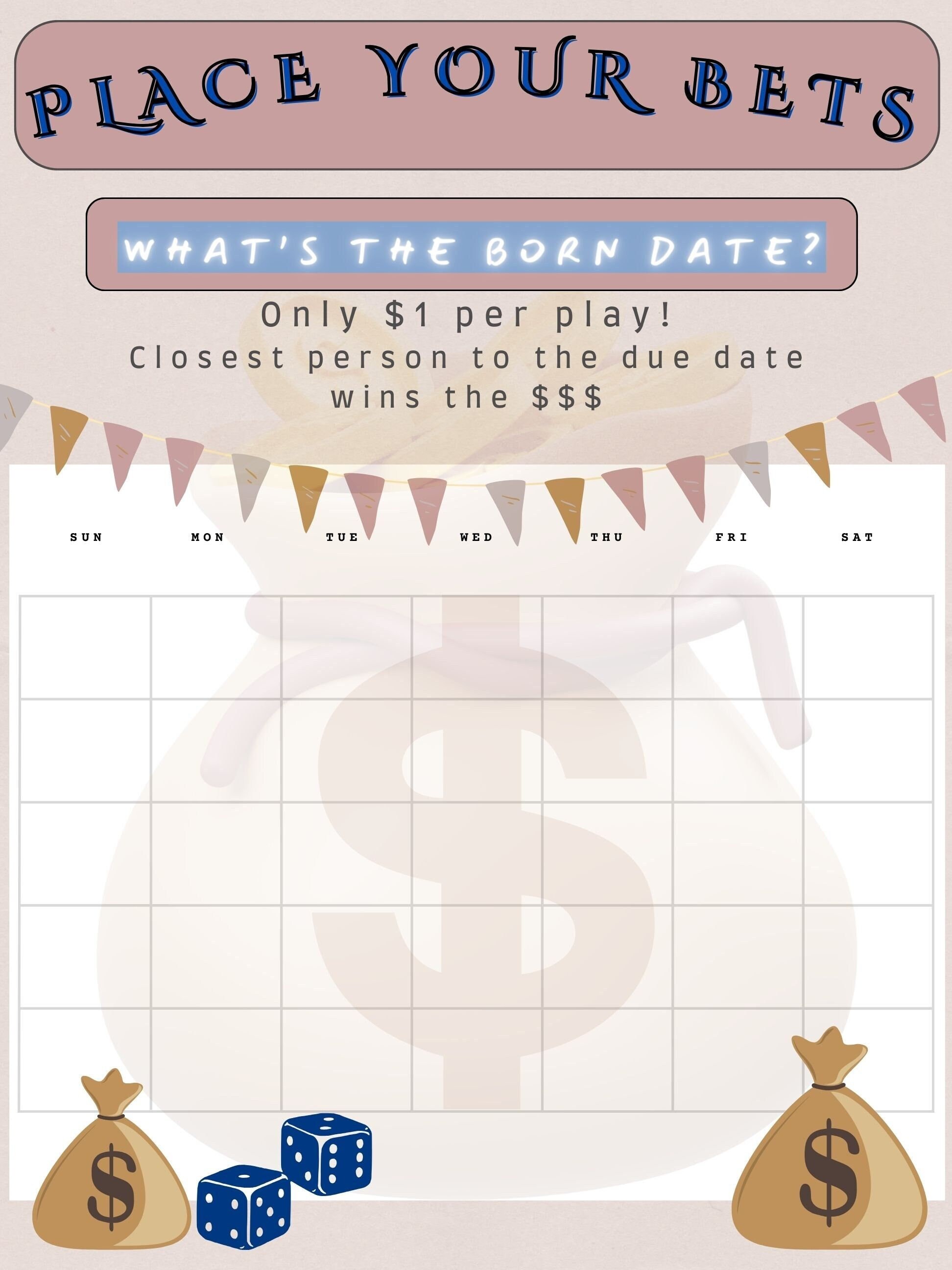 Place Your Bets Baby Shower Game - Etsy