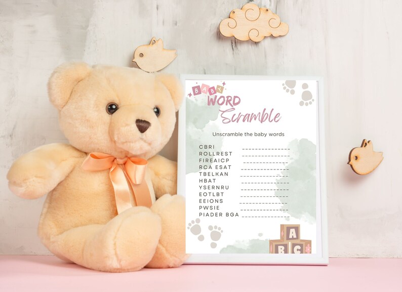 Baby Word Scramble- Baby Shower Game - Etsy