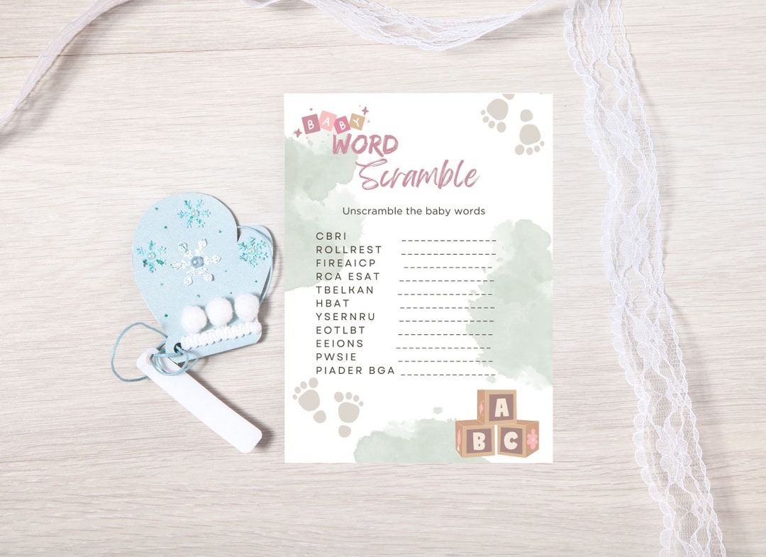 Baby Word Scramble- Baby Shower Game - Etsy