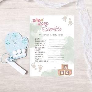 Baby Word Scramble- Baby Shower Game - Etsy