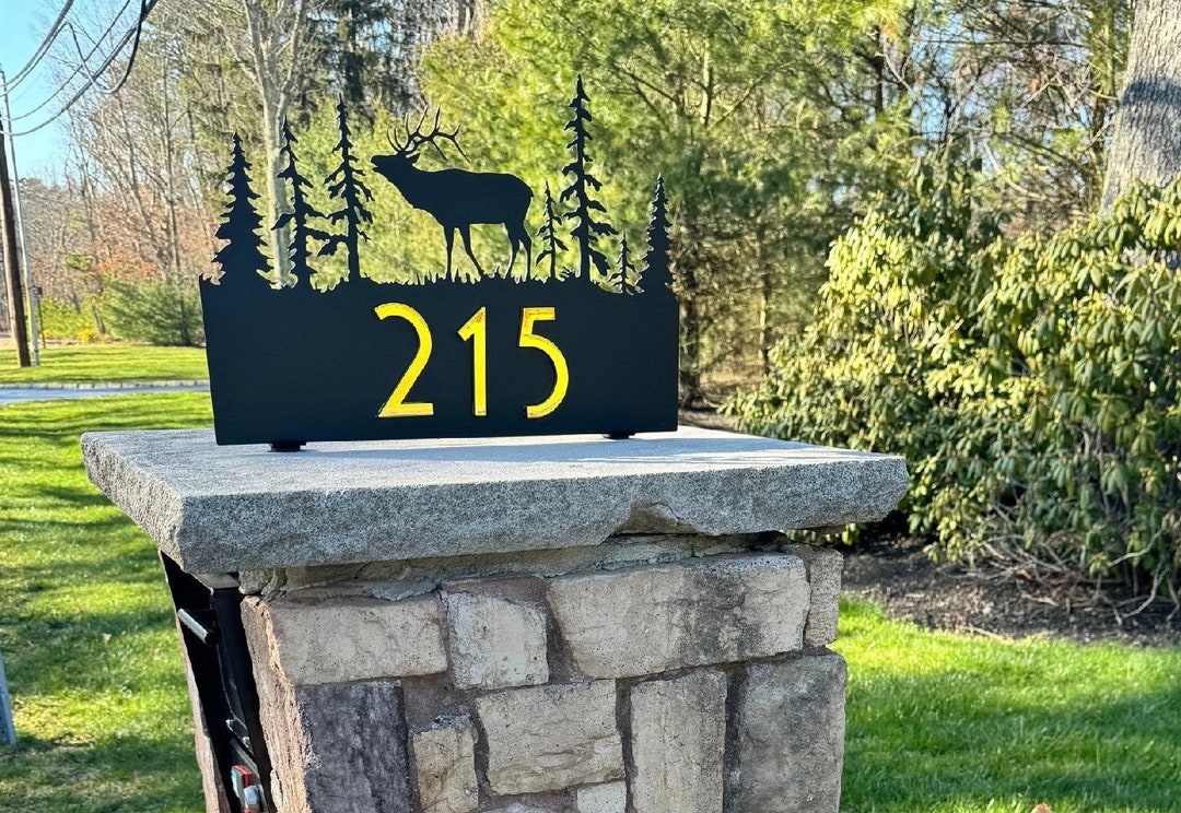 Elk Mailbox Topper | Blank for Personalization | Trees | Nature Outdoor ...