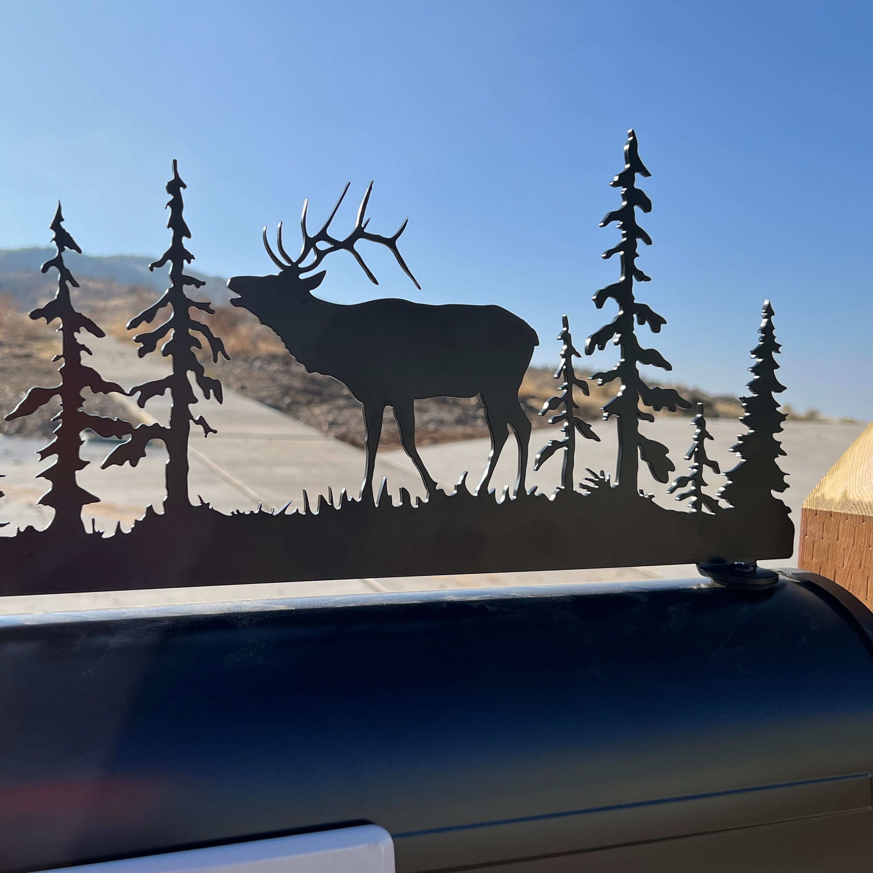 Mailbox Topper | Elk and Trees | Mailbox Decoration | Wildlife ...
