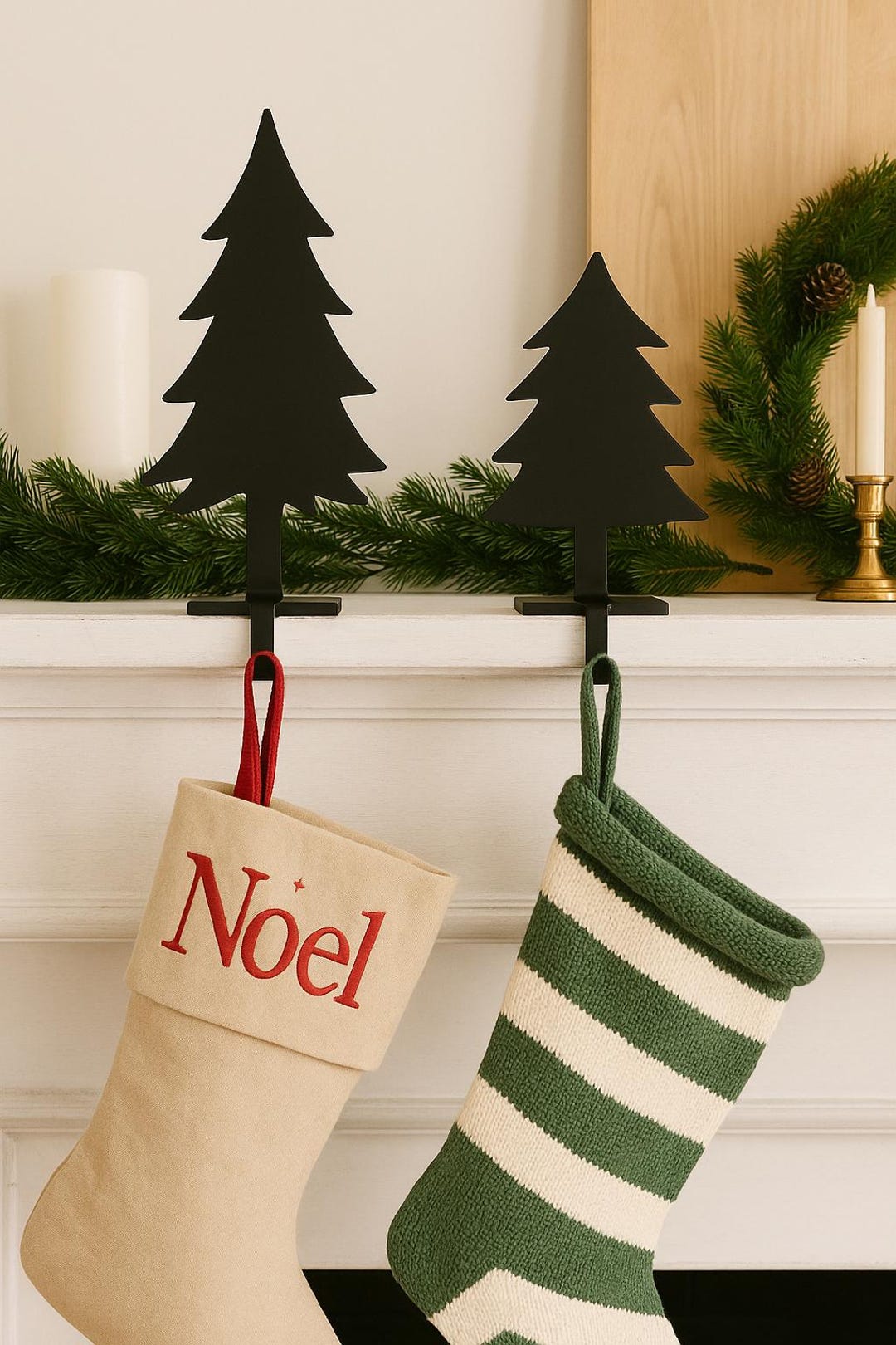 Christmas Stocking Holder, Metal Stocking Holder for Mantle, Christmas ...
