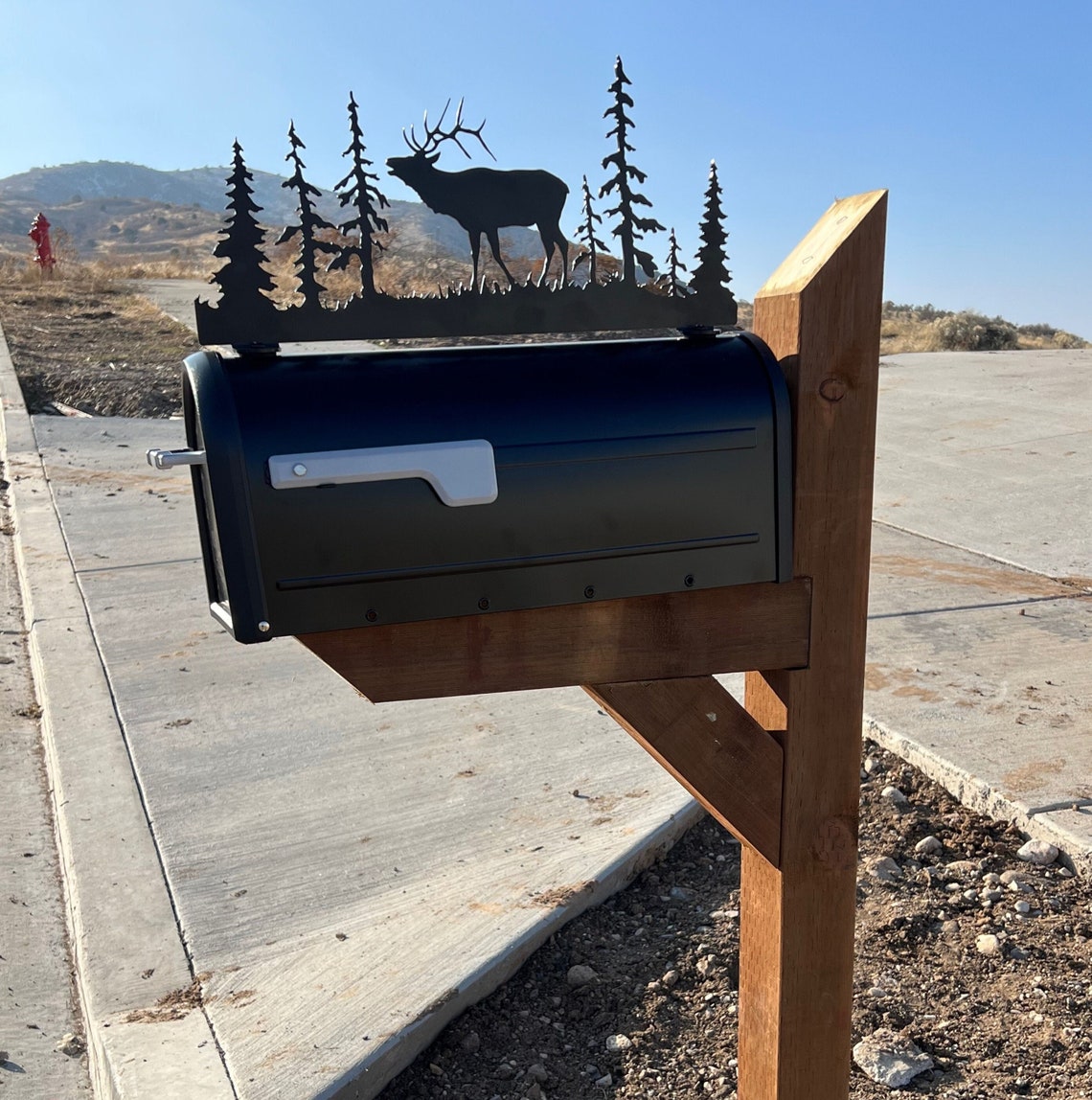 Mailbox Topper Elk and Trees Mailbox Decoration Wildlife - Etsy