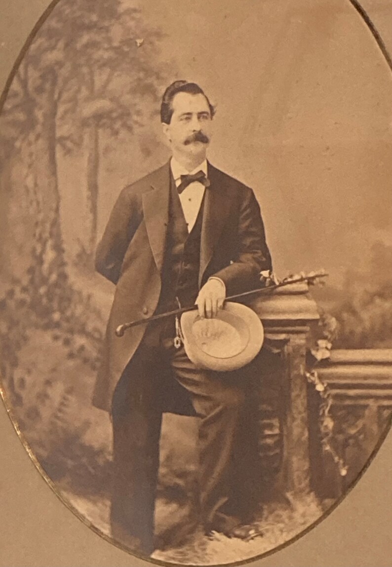Old Photograph of Man With Mustache in Antique Frame, Early Photography ...