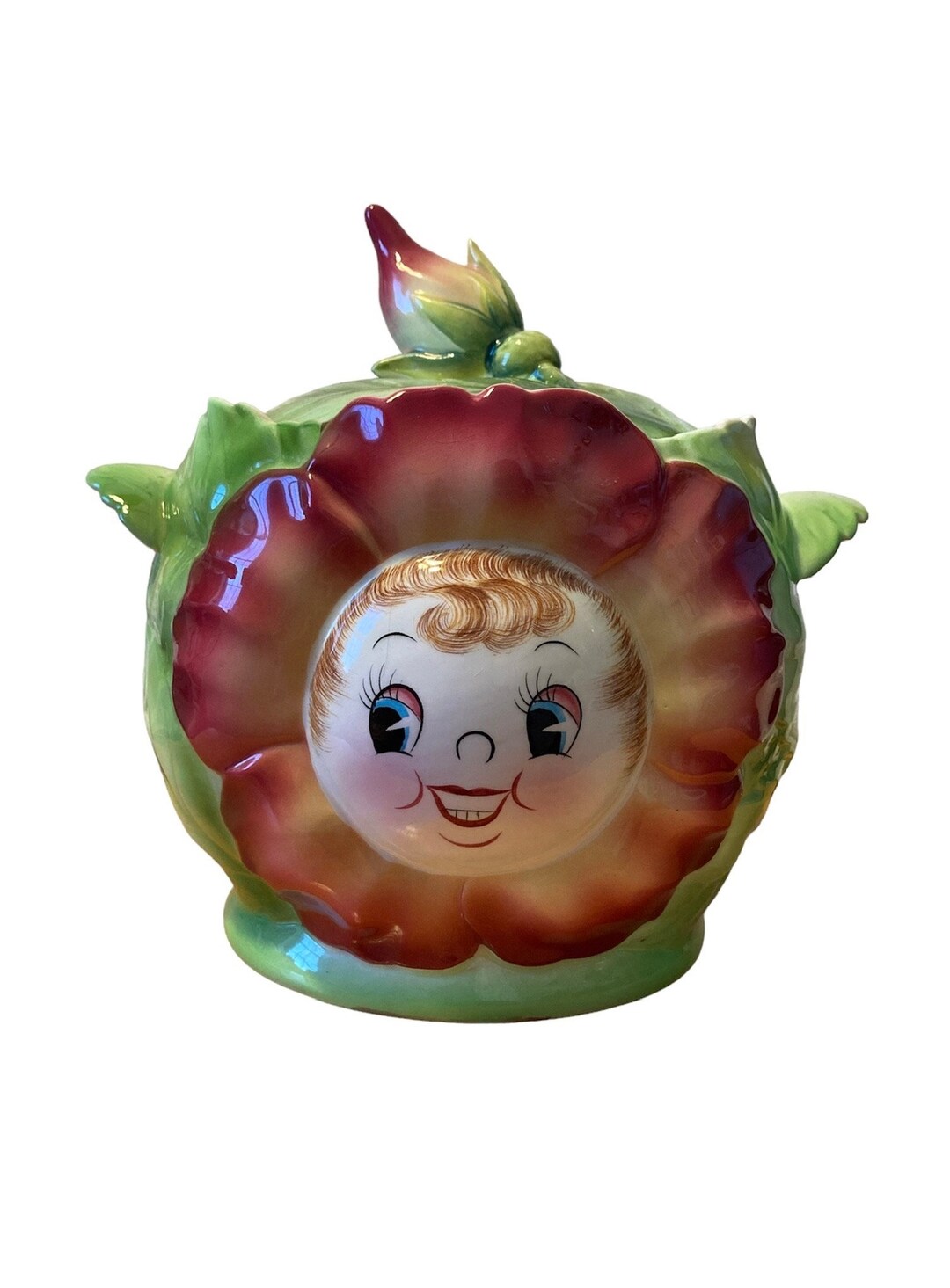 Vintage Japanese PY Anthropomorphic Cabbage Rose Cookie Jar - Etsy