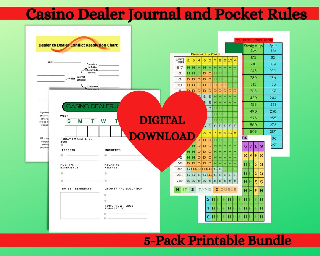 Casino Strategy Cards and Dealer Journal, Blackjack and Roulette ...