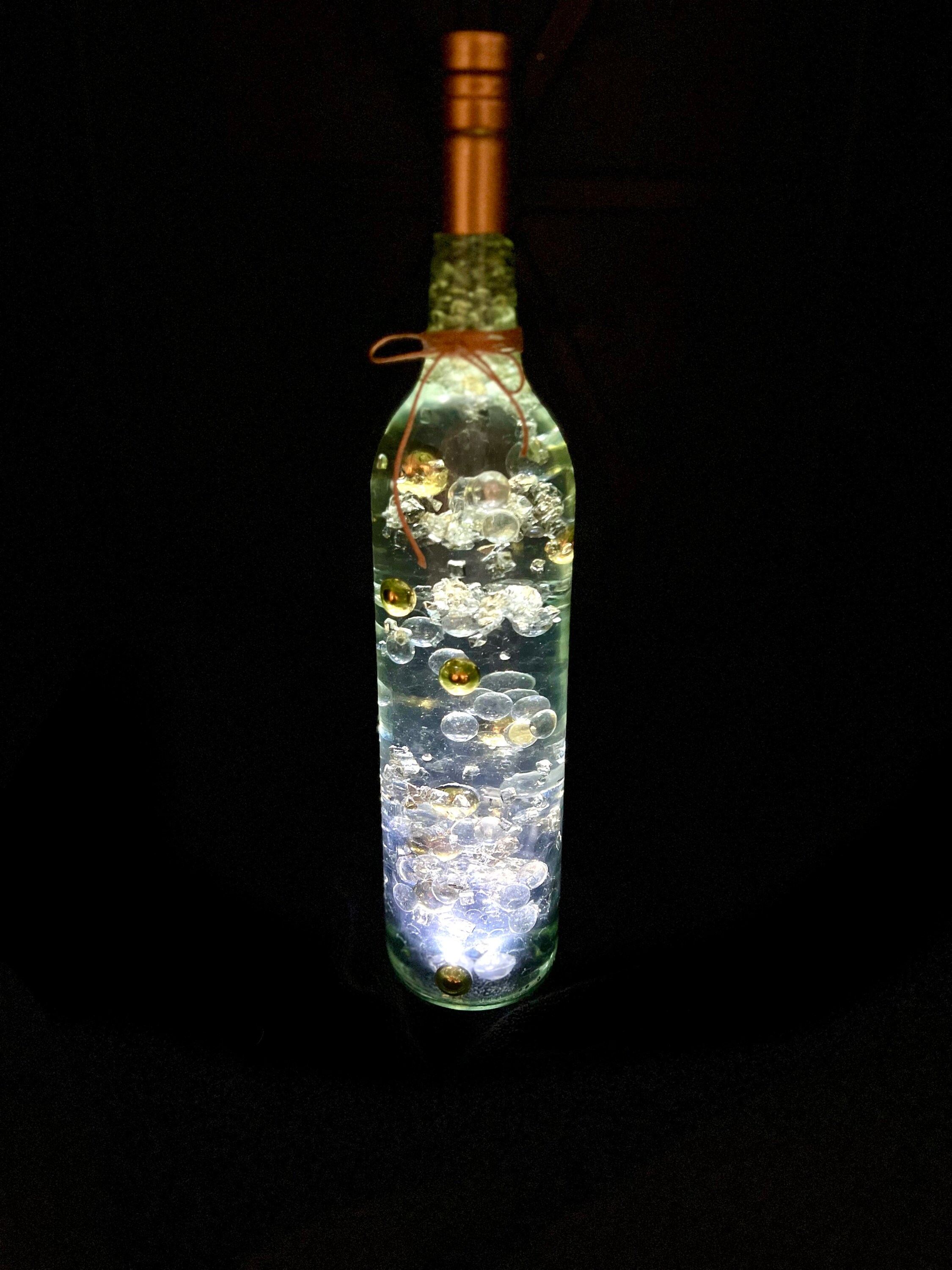 Wine Bottle Lighted Centerpiece - Etsy