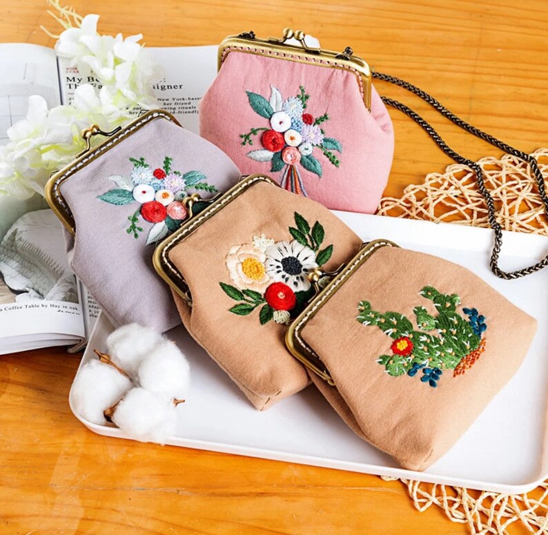 Embroidery, Hand Embroidery, Diy Coin Purse, European Three-dimensional ...