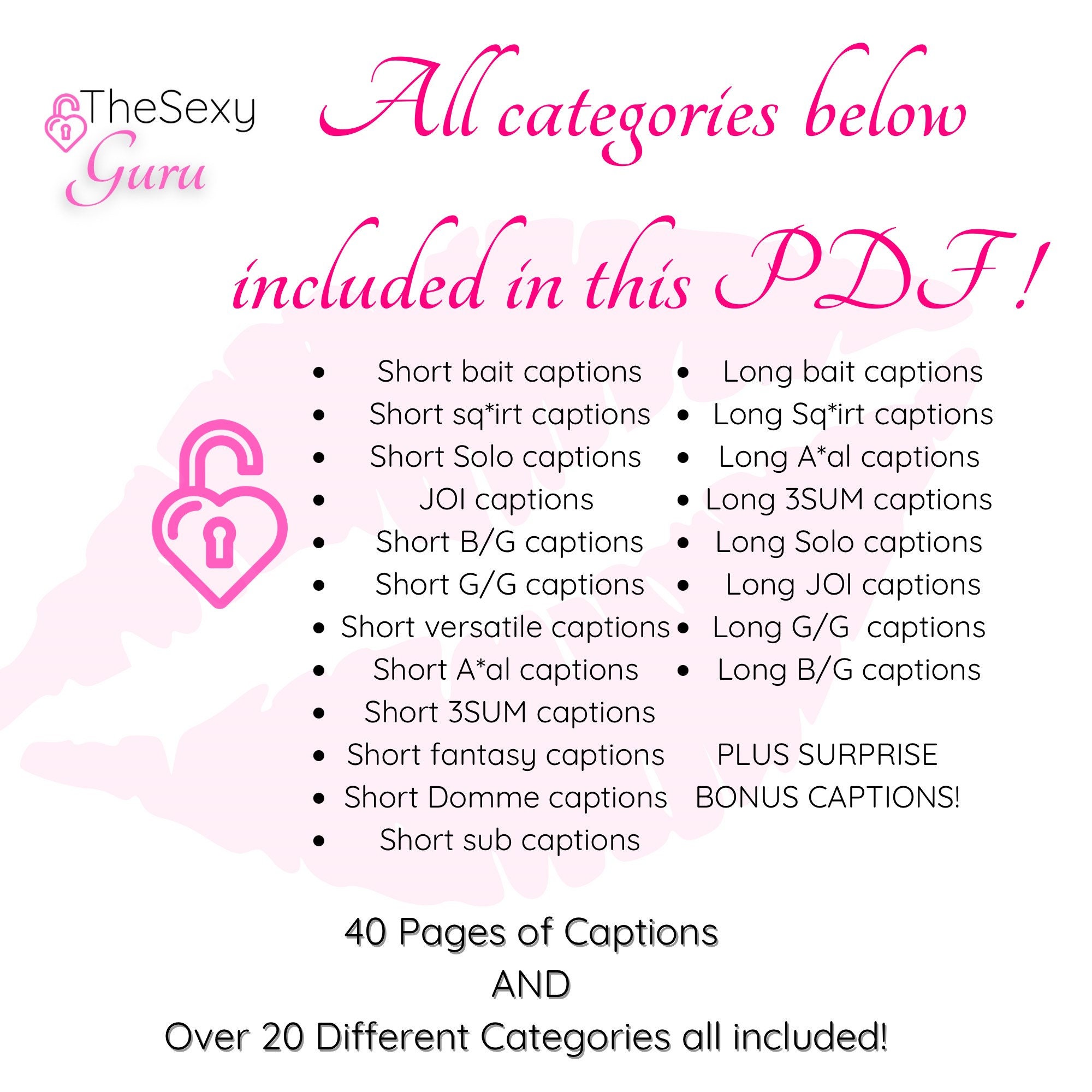 340 Only Fans Adult PPV Captions Copy & Paste Various Pay per View ...