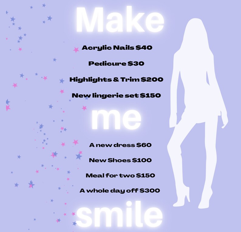 Only Fans Tip Menu make Me Smile Editable Template - Etsy