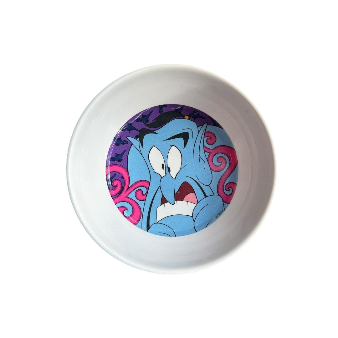 Vintage 90s Disney Aladdin Genie Bowl 6" Zak Designs Cartoon Face - Etsy