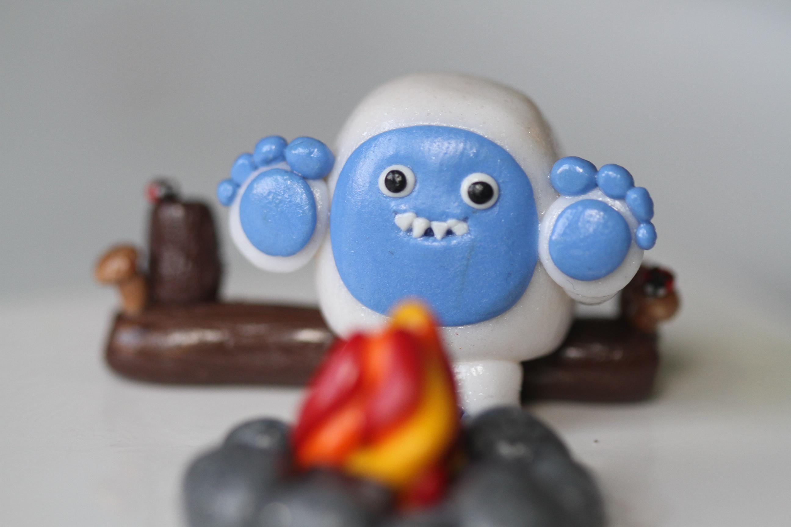 Yeti by the Fire/ Yeti/ Yeti on a Log/ Yeti With Ladybugs/ Cryptid ...