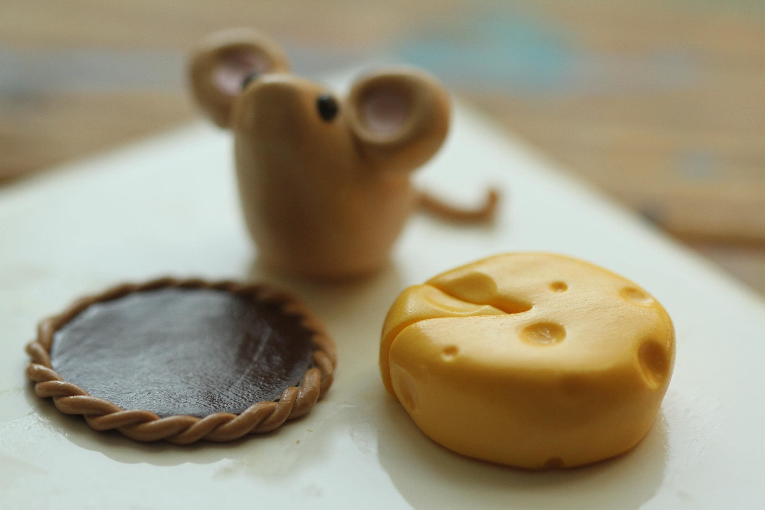 Mouse With Cheese Wheel/ Cheese Wheel/ Mouse/ Clay Mouse/ Mouse With ...