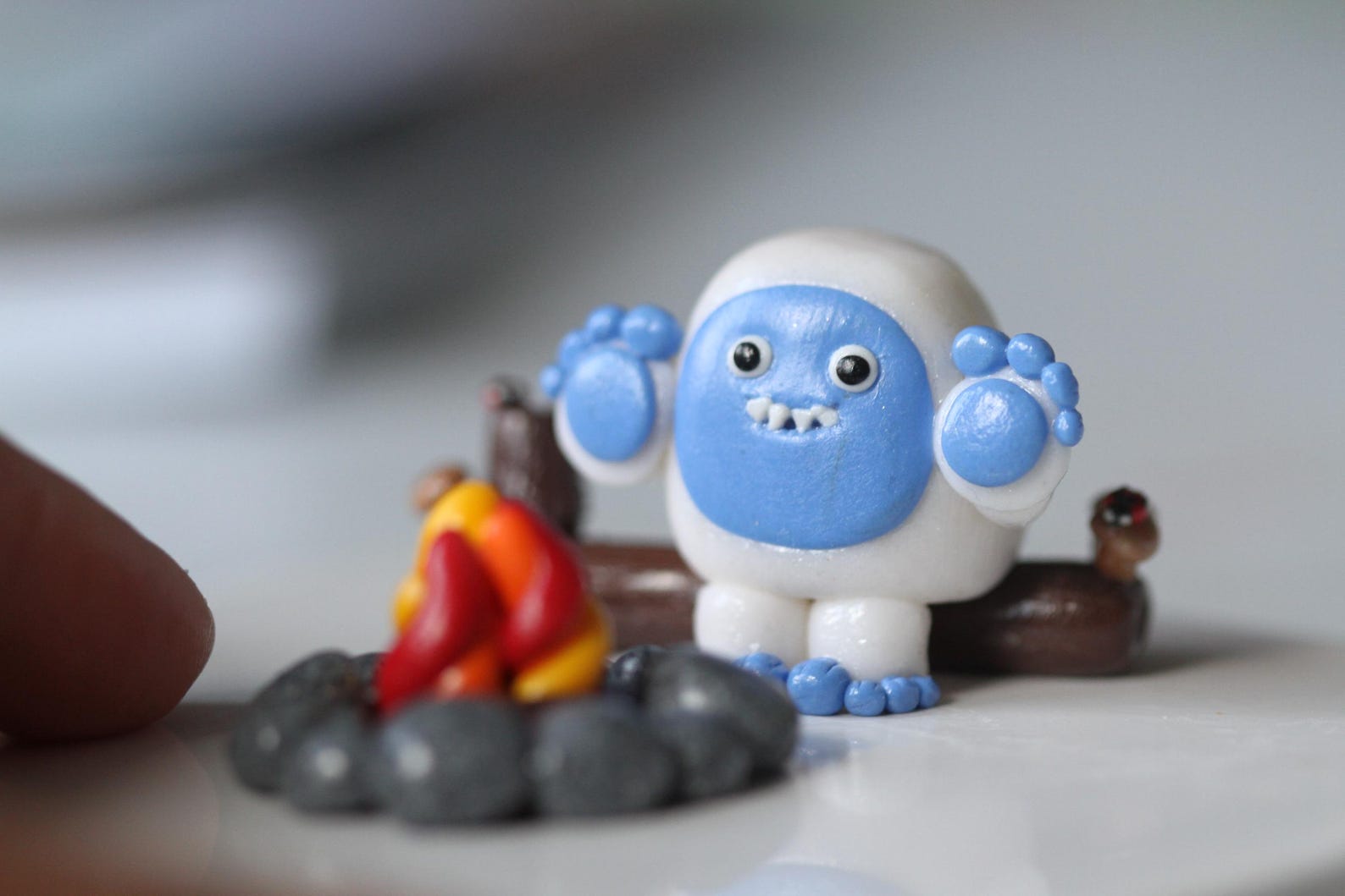 Yeti by the Fire/ Yeti/ Yeti on a Log/ Yeti With Ladybugs/ Cryptid ...