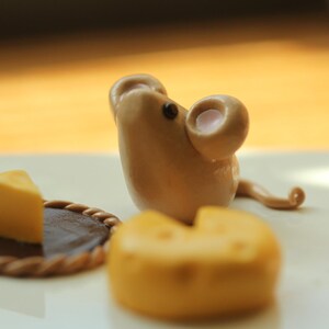 Mouse With Cheese Wheel/ Cheese Wheel/ Mouse/ Clay Mouse/ Mouse With ...