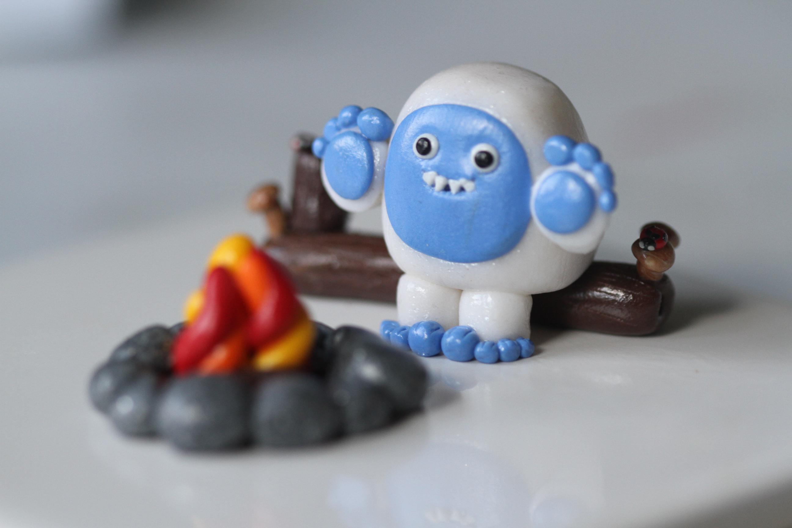 Yeti by the Fire/ Yeti/ Yeti on a Log/ Yeti With Ladybugs/ Cryptid ...