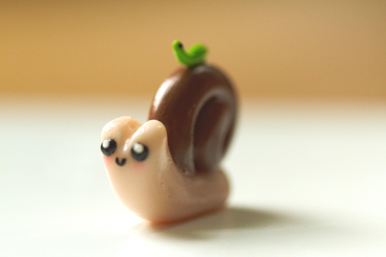Polymer Clay Snail With Worm Buddy: Handmade Desk Decor - Etsy