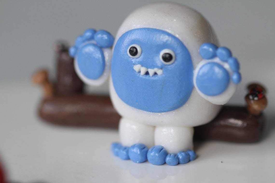 Yeti by the Fire/ Yeti/ Yeti on a Log/ Yeti With Ladybugs/ Cryptid ...