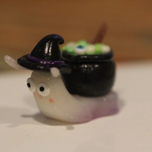 Spooky Snail/ Witch Snail/ Halloween Snail/ Handmade/ Clay Snail/ Snail ...