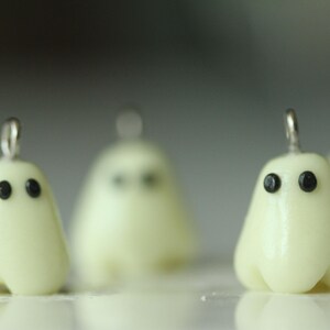 Glow in the Dark Ghost Charm: Handmade Clay Spooky Charm - Etsy
