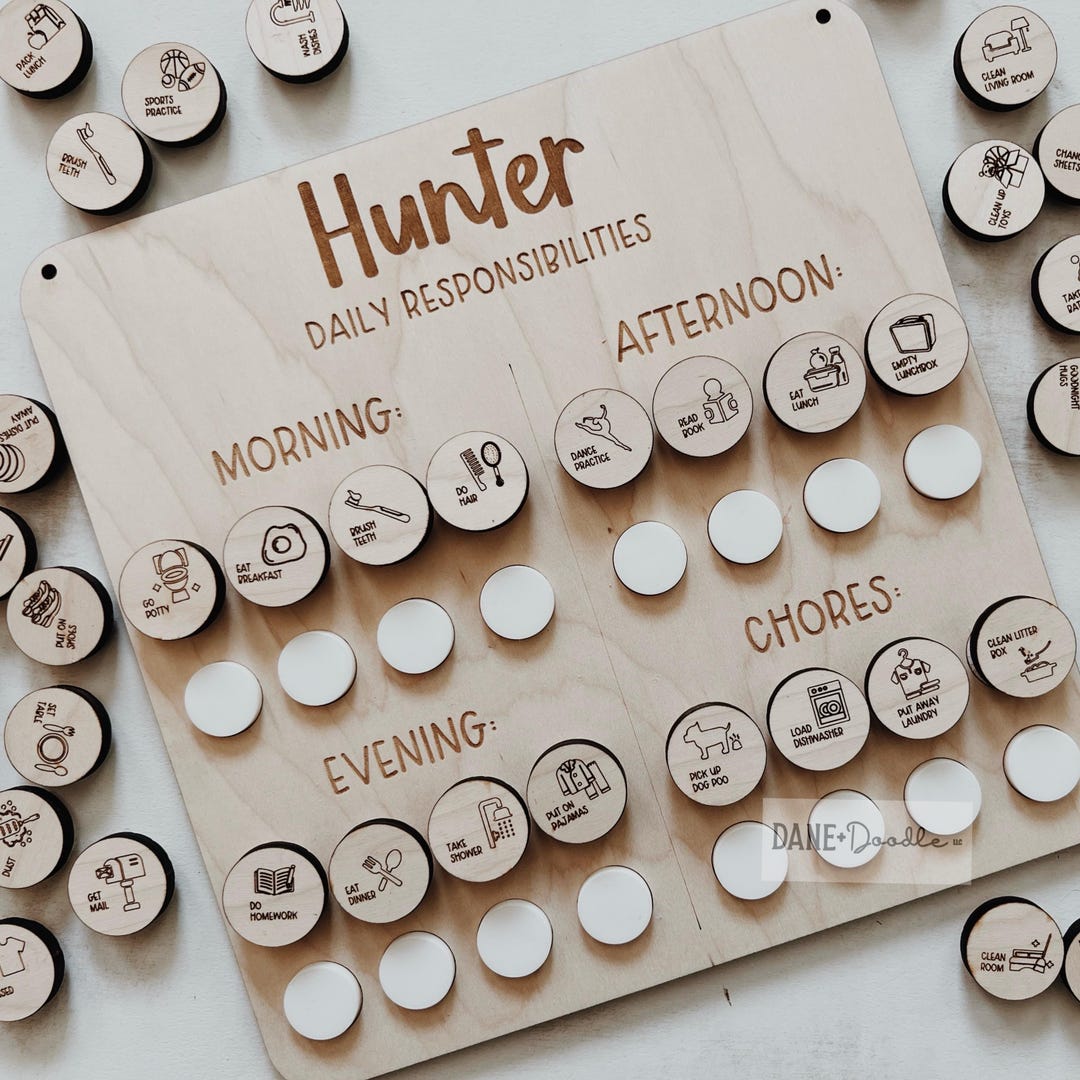 Dry Erase Chore Chart for Kids, 50 Chores, Daily Responsibilities - Etsy