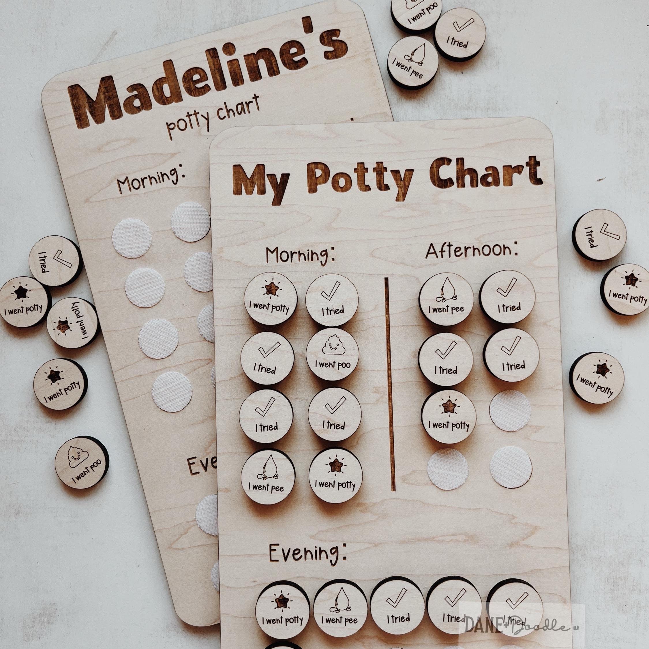 Personalized Wood Potty Training Chart With Tokens - Etsy