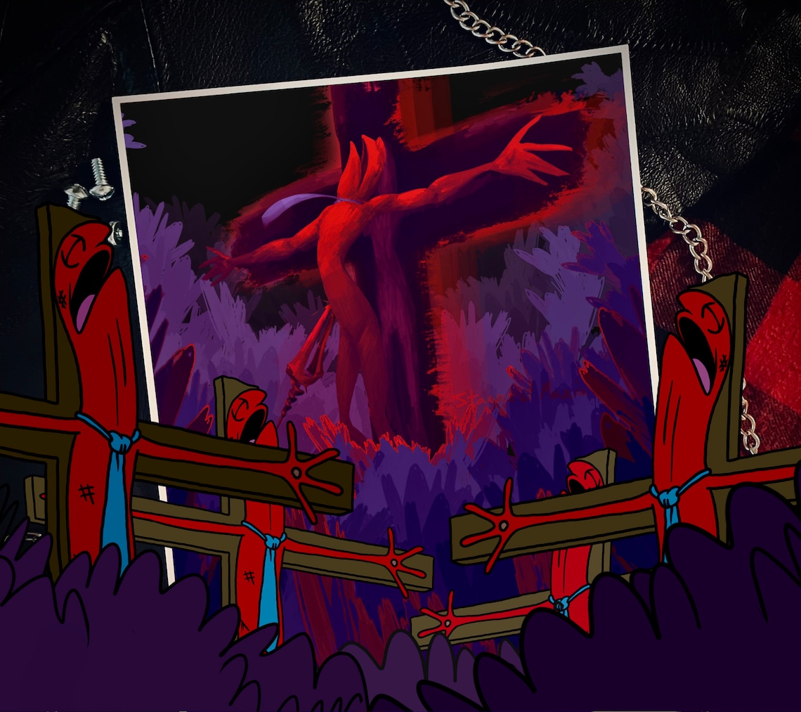 Crucified Allan Art Print, Smiling Friends - Etsy