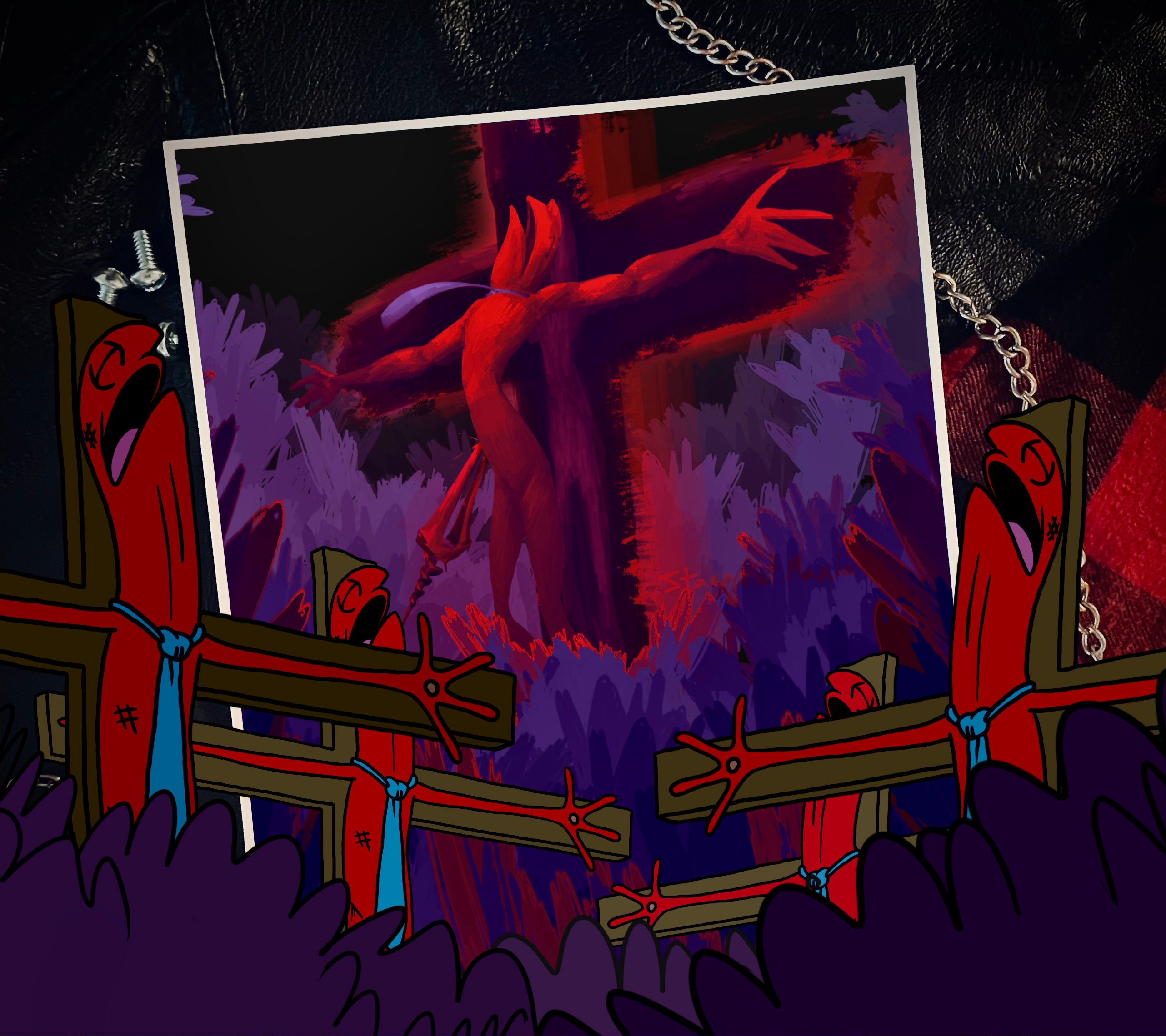 Crucified Allan Art Print, Smiling Friends - Etsy