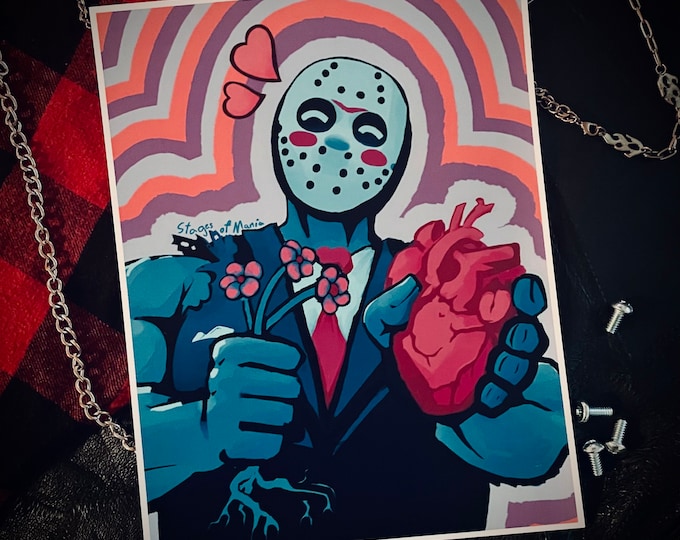 Friday the 13th Valentine; Jason's Change of Heart Art Print; Jason ...