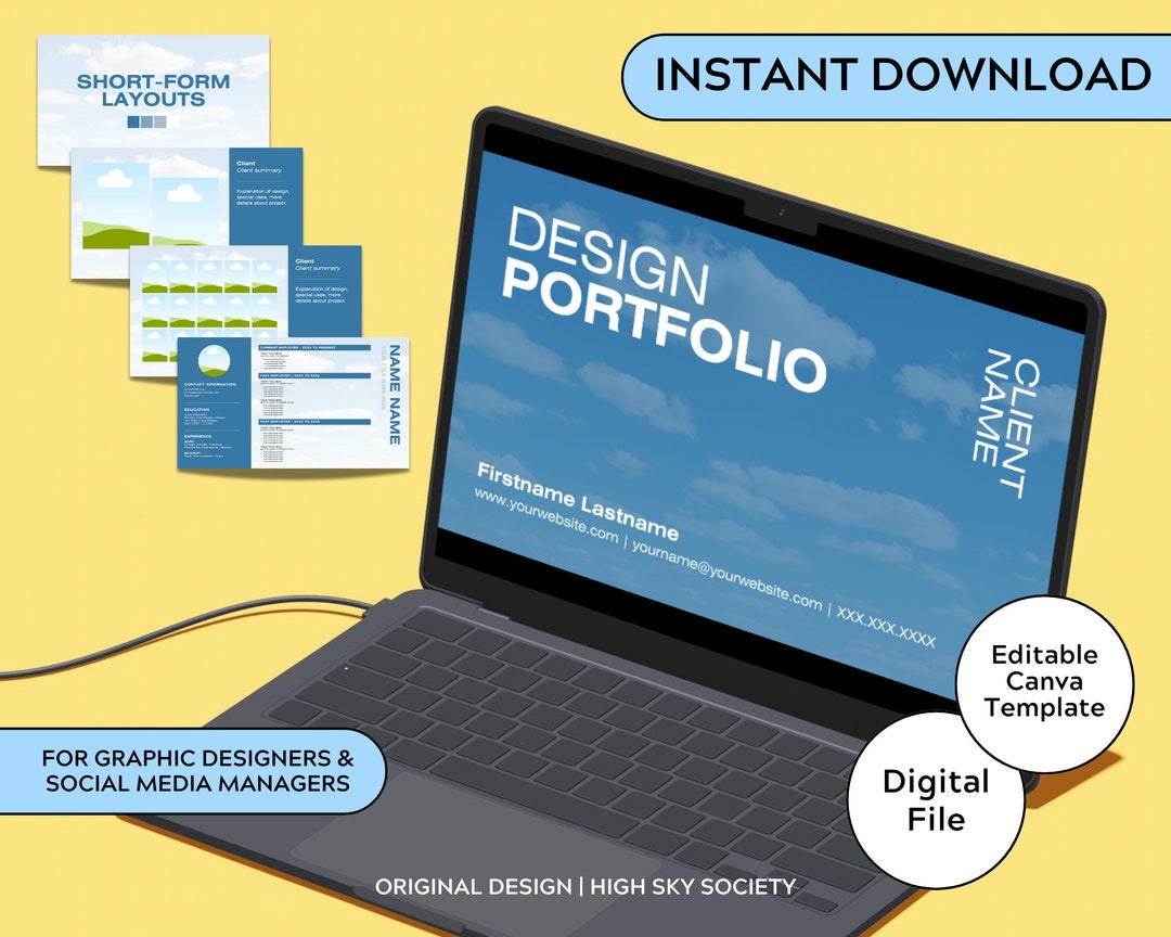 Digital Design Portfolio Canva Template: Graphic Design and Content ...