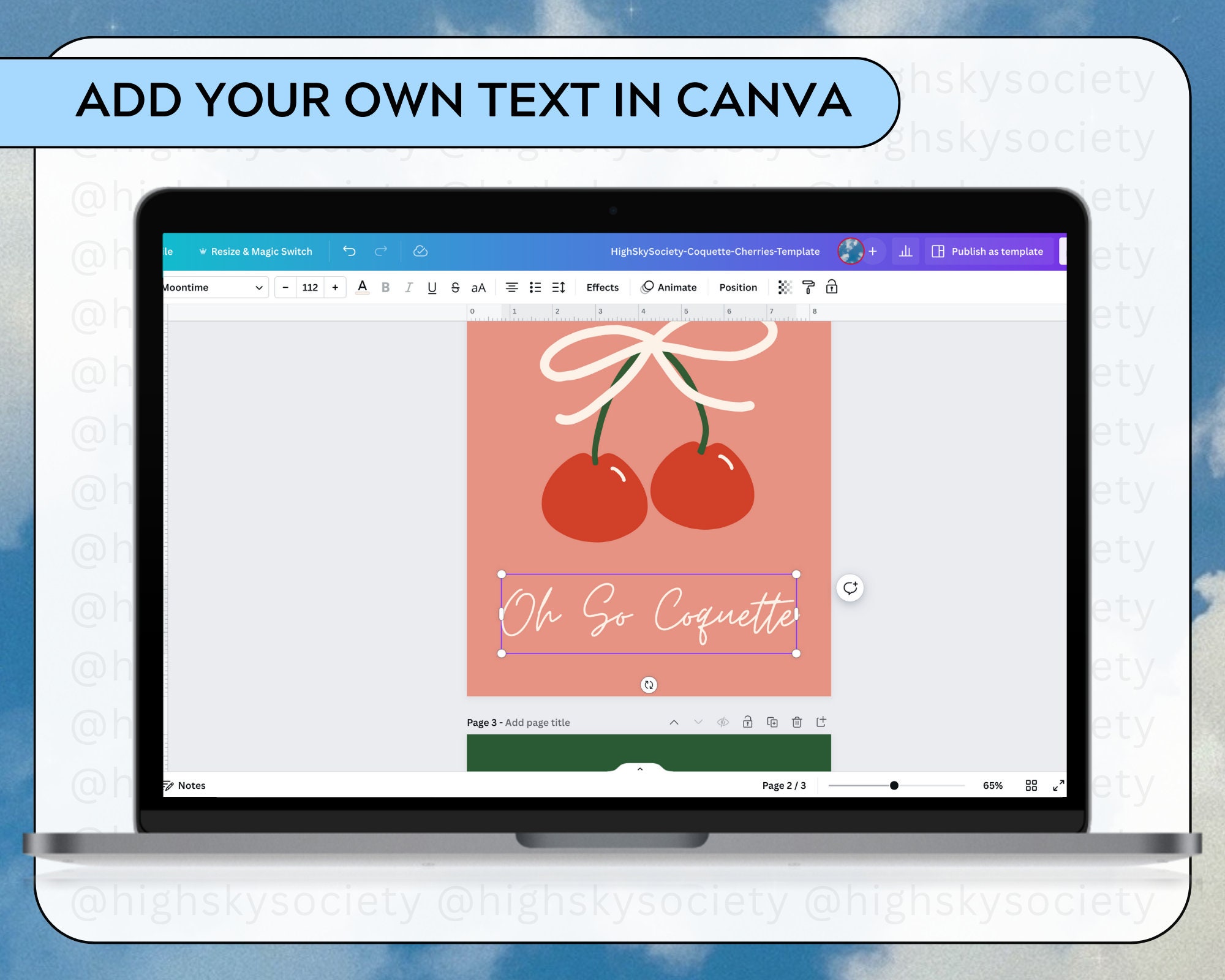 Coquette Cherry SVG, PNG, Canva Template | Use for Wall Art, Shirts ...