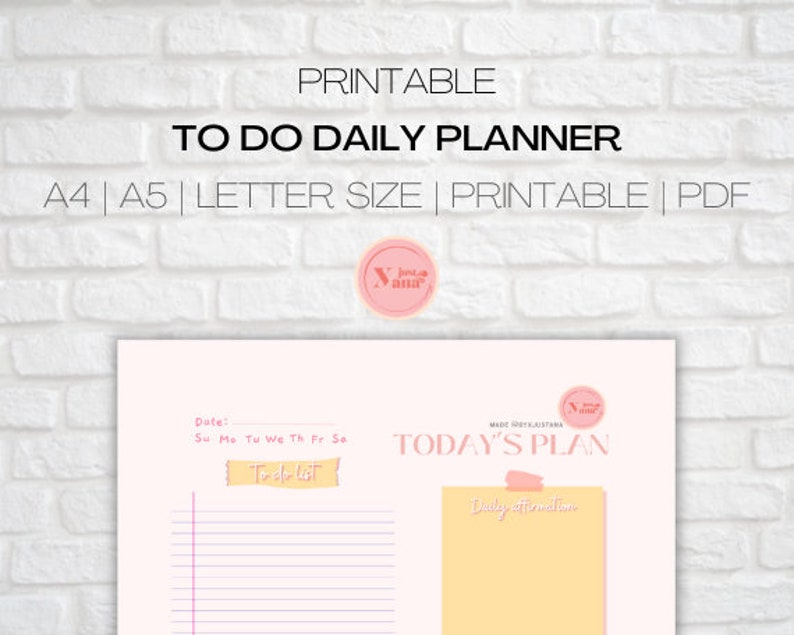 The Pink to Do List | Daily Edition Printable | A4/A5/LETTER/FILLABLE ...