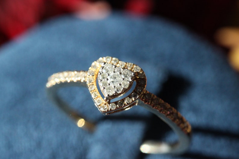 Gold Double Heart Ring - Etsy